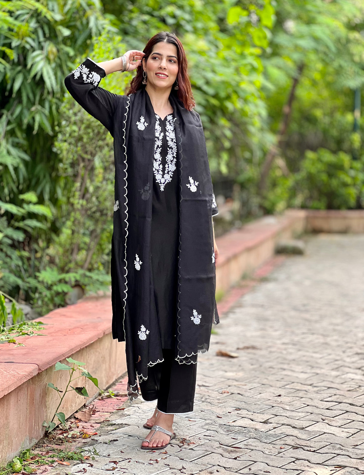 Midnight black embroidered set | The Hemming Bird