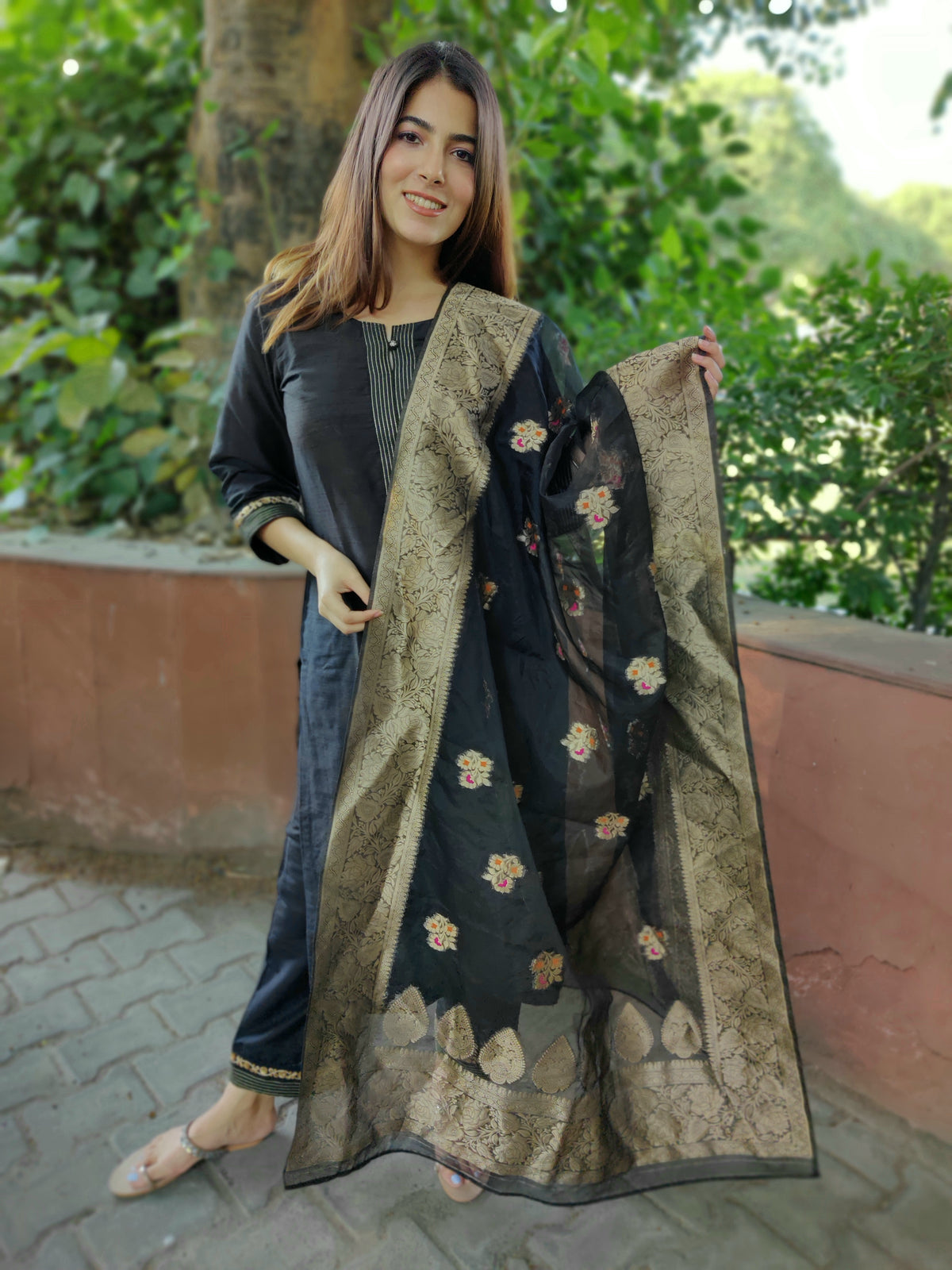 Black cotton silk set | The Hemming Bird