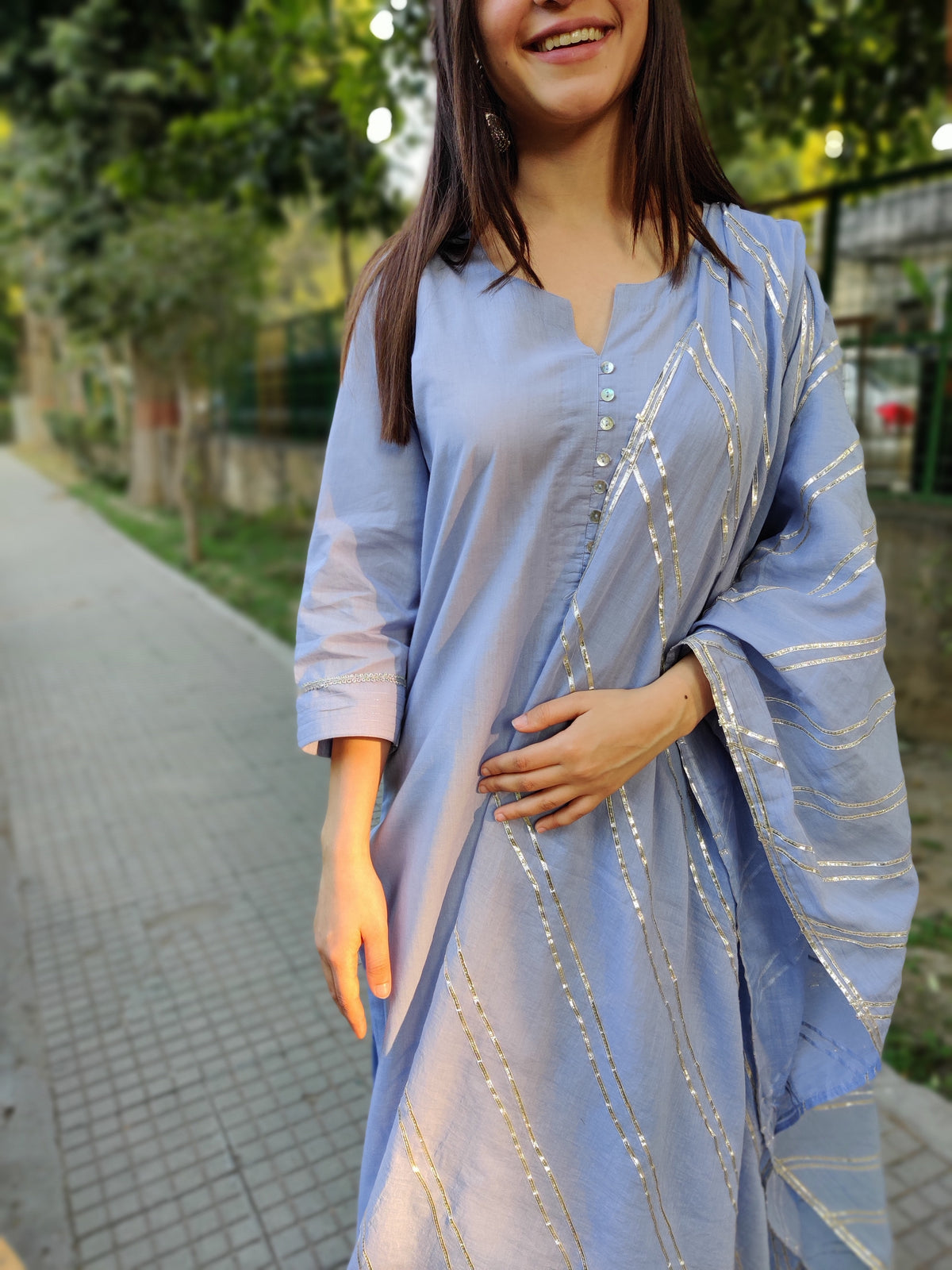 Summer blue cotton set – The Hemming Bird